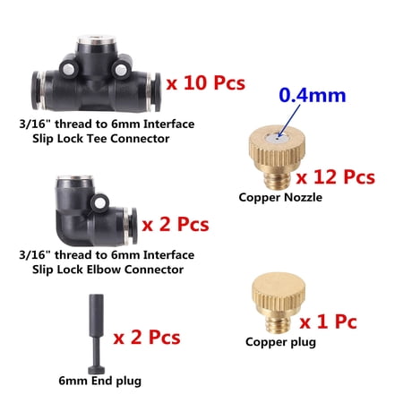 Low Pressure Misting System Atomization Nozzle Kit Irrigation Watering ...