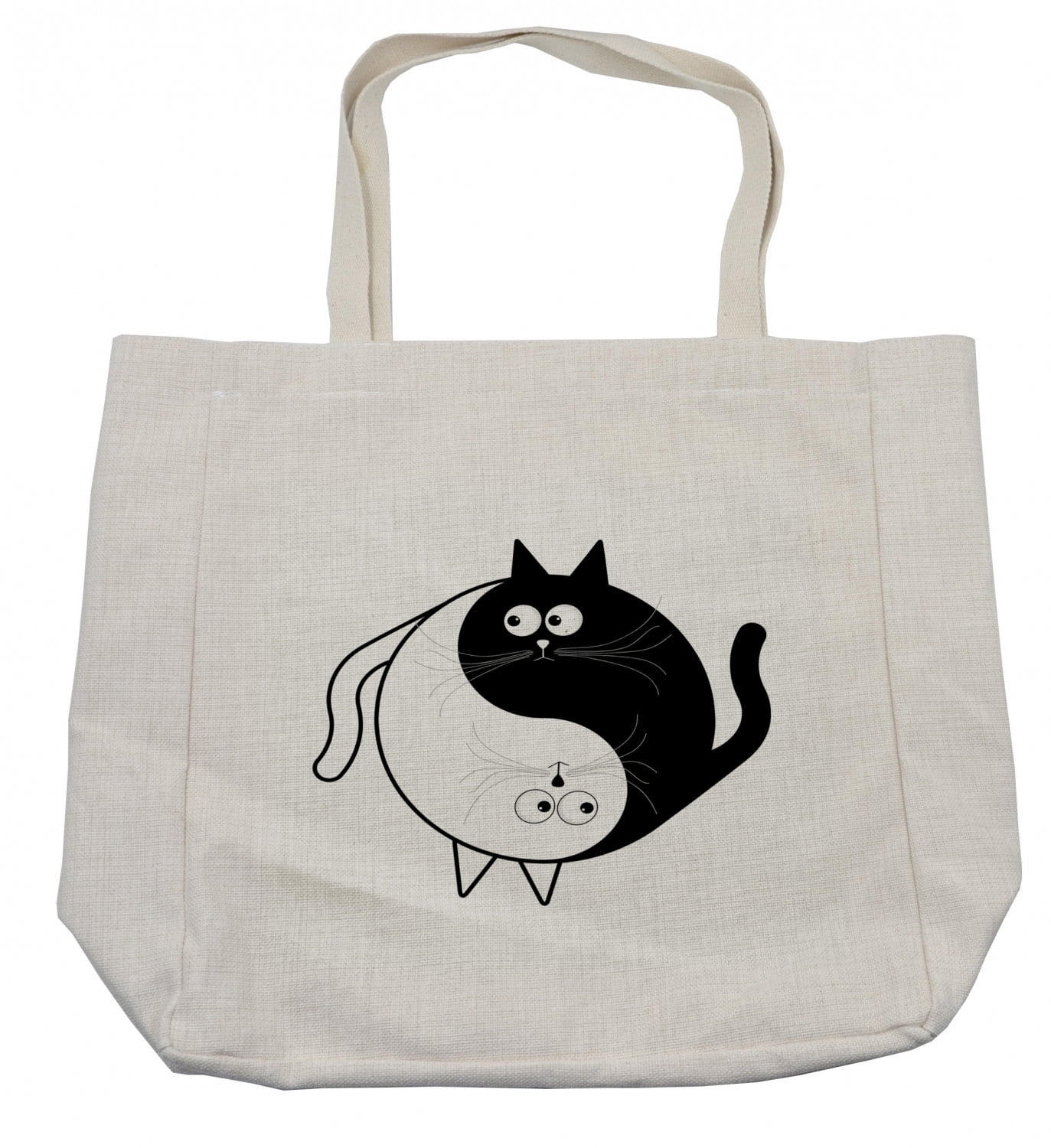 Ying Yang Shopping Bag, Cats Cuddle Hugging Unity Ying Yang Sign ...