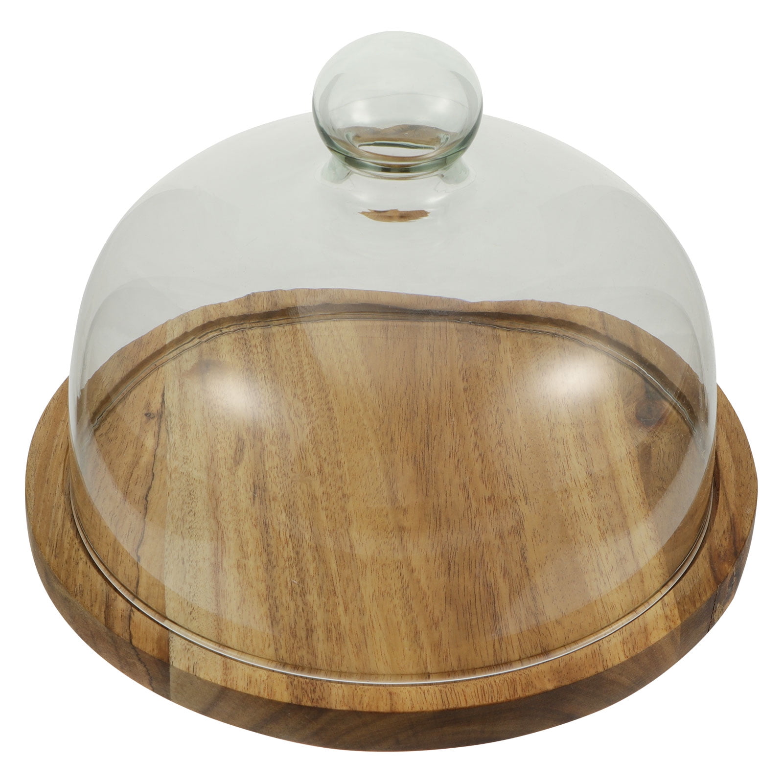 NUOLUX Glass Dome Cake Platter Cheese Dessert Stand Cover Food Server ...