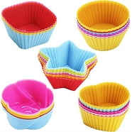 Bakerpan Mini Silicone Muffin Cups - Reusable Cupcake Liners, Set of 24 ...