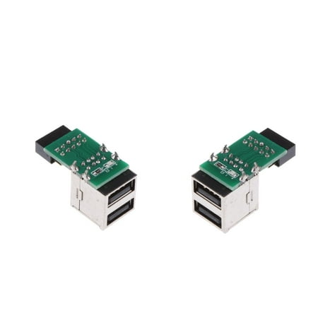 2x 2Ports Dual USB 2.0 Female To 9-Pin Internal Adapter Panel | Walmart ...