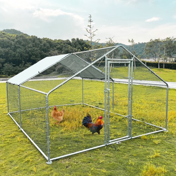 ICLBC Large Chicken Coop Run Pen Cage Hen House W/ Roof Cover 10x13ft ...