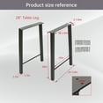 "Kojem 28"" Height Tall Desk Legs, Metal Furniture Leg, Set of 4 Heavy ...