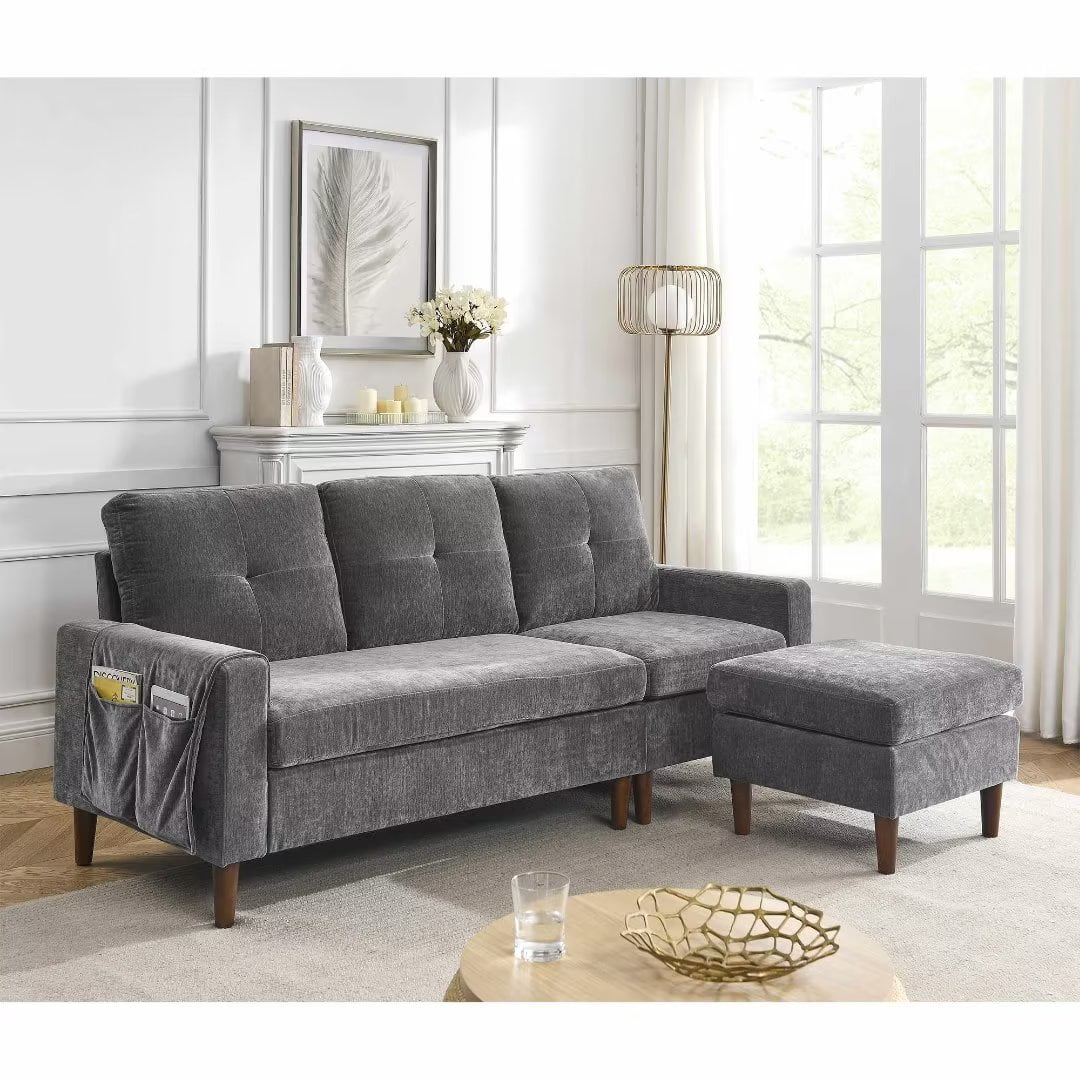 80"L-Shape Sectional Sofa with Reversible Chaise, Modern Accent ...