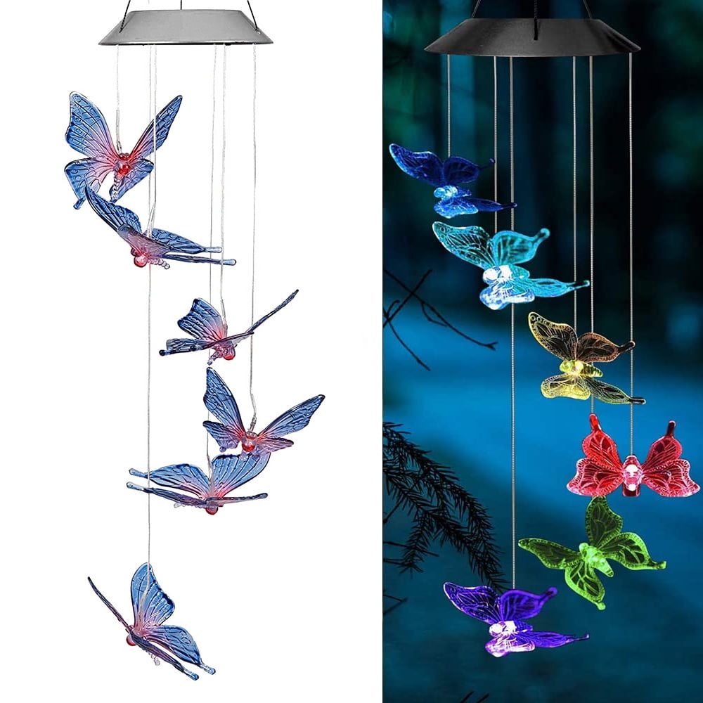 Solar Wind Chimes, Color Changing Mobile LED Solar Wind Chime, Outdoor ...