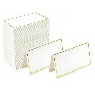 Better Office Products 100 Pack Place Cards, 2 x 3.5 in, White with ...