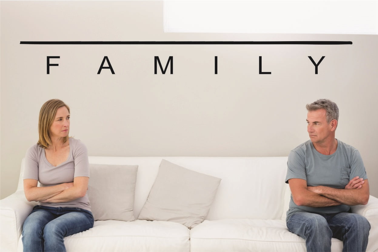 Wall Decal : Family Lettering Text Quote 12x30 Inches - Walmart.com
