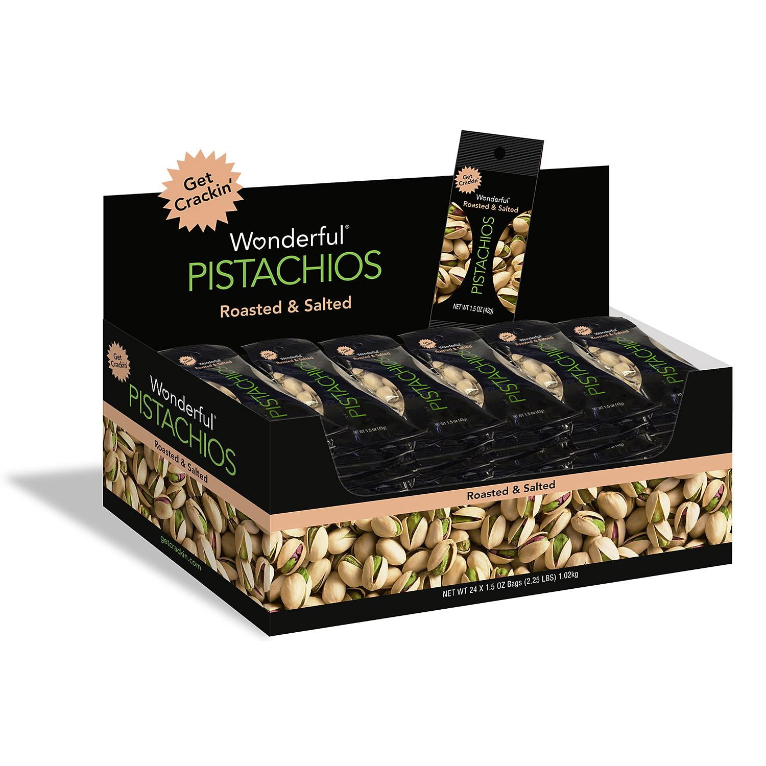 Wonderful Pistachios Roasted and Salted 1.5 oz. 24 Ct. - Walmart.com ...