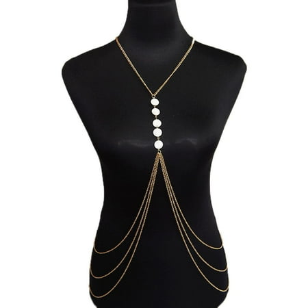 vonky y Shells Body Chain Necklaces Women Tassel Beach body chain ...