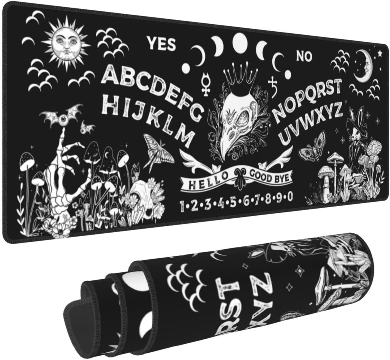 Black and White Goth Raven Mouse Pad Extended Large Gaming Mouse Pad XL ...