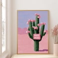 Affixzi Cactus Poster, Desert Wall Decor, Pink Cactus Print, Humor Art ...