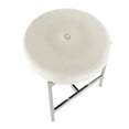 Chloe Contemporary Vanity Stool in Chrome and White Velvet by ...