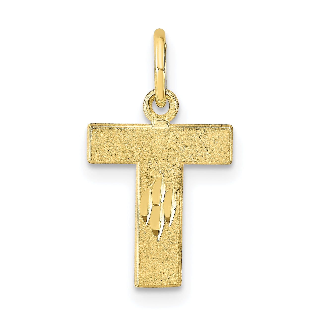 Click here for Saris And Things 10k Yellow Gold Initial T Charm prices