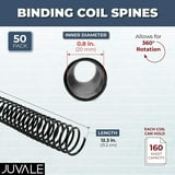 Black Spiral Binding Coils, Plastic Spines for 160 Sheets (12 in, 20mm ...