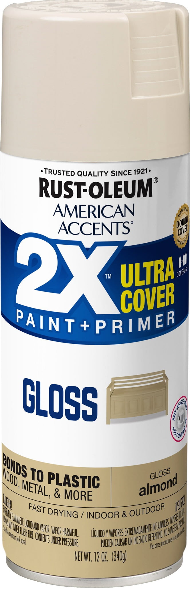 Almond, Rust-Oleum American Accents 2X Ultra Cover Gloss Spray Paint ...