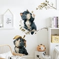 Cute Cartoon Cat and Butterfly Wall Sticker - Adorable Branch Animal ...