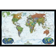 National Geographic World Physical Map, Enlarged and Laminated, 69.25 ...