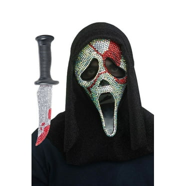 Fun World - Scream Halloween Scary Rhinestone Ghost Face Mask with ...