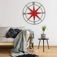 Aboxoo 11'' Rustic Metal Compass Wall Art, Decorative Indoor/Outdoor ...