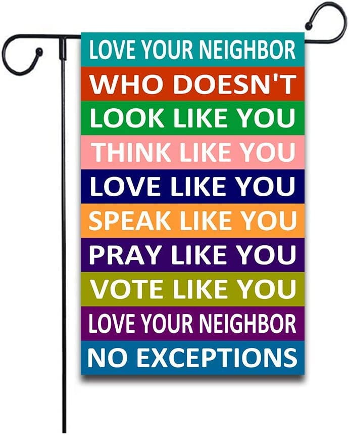 Love your Neighbor Yard Sign Garden Flags Rustic Country Decor Yard ...