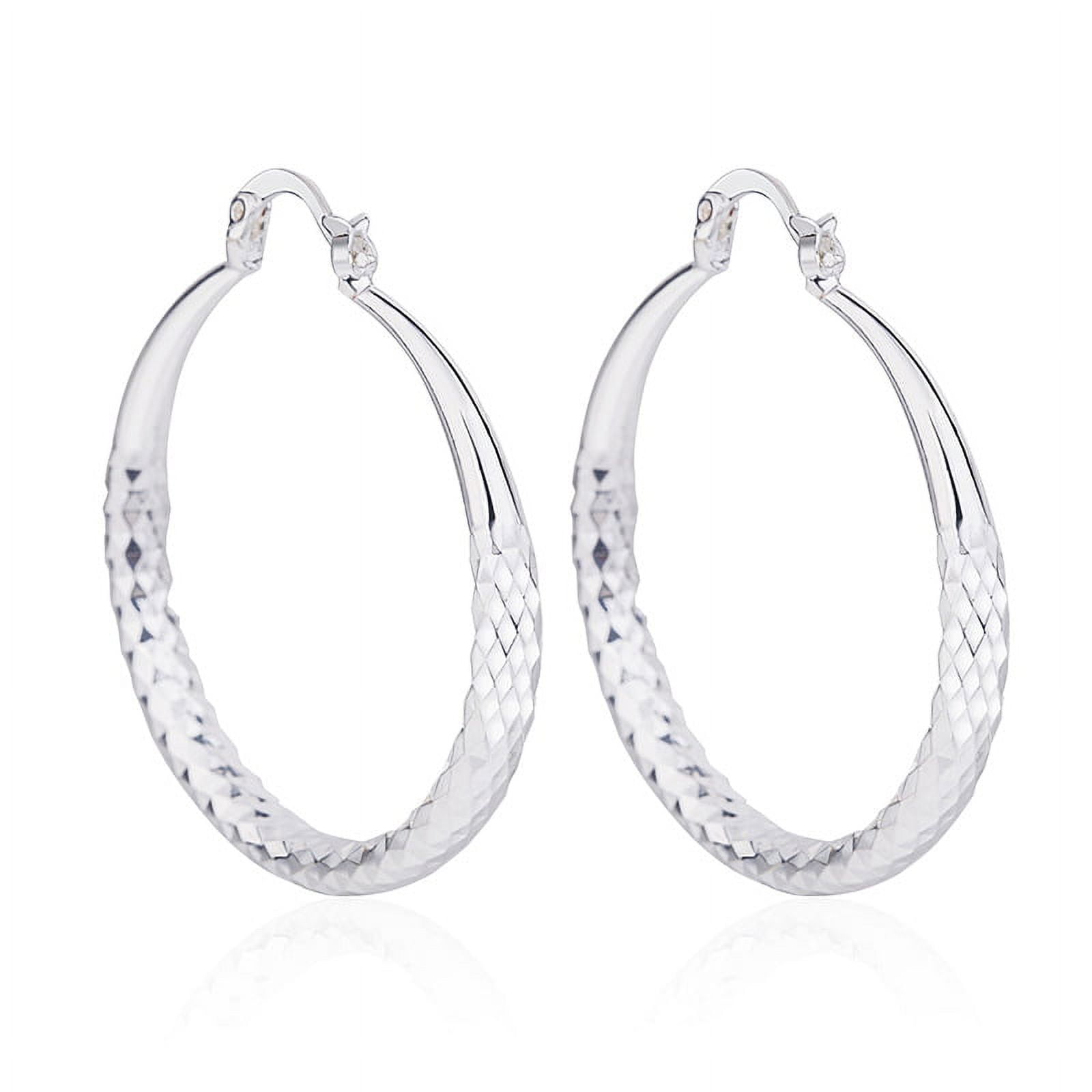 Click here for Nieqiuyun 925 Sterling Silver Hoop Earrings For Wo... prices