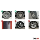 OMAC 16" Inch Hubcaps Wheel Rim Cover Matt Black & Dark Blue Set ...