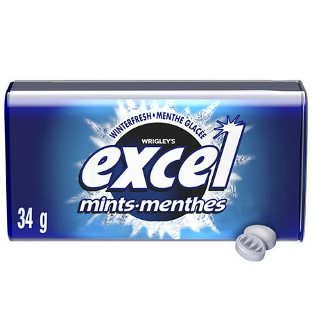 EXCEL, Peppermint Flavoured Mints, 34g, 1 Tin, 34g Tin - Walmart.ca