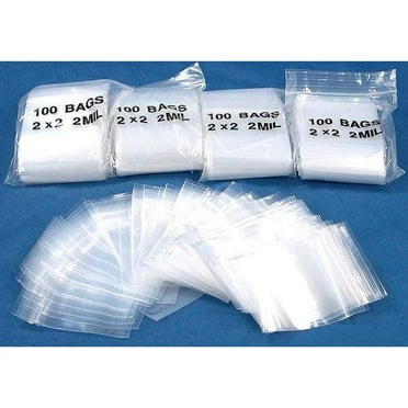 Self Locking Plastic Bags All Purpose Storage Baggies 100 pack - 2 x 2 ...