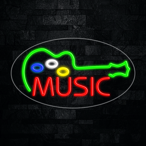 Music LED Neon Sign 28"L x 16"H #34255 - Walmart.com