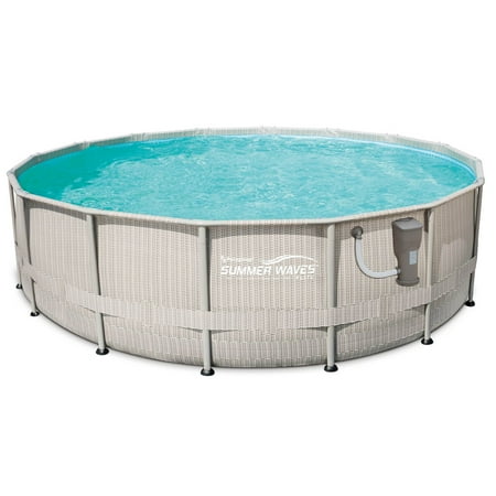 Summer Waves 16ft x 48in Elite Frame Above Ground Swimming Pool Set ...