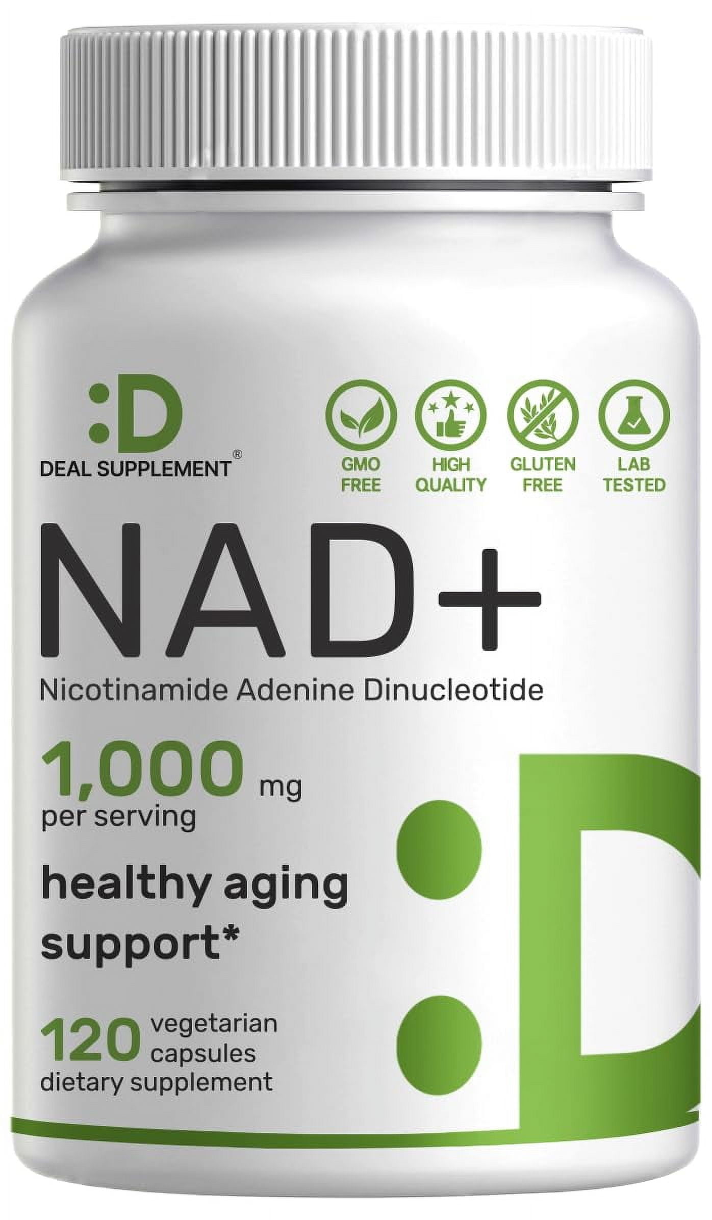 Suplemento NAD+ de 1000 mg, 120 cápsulas vegetarianas Extra Strength ...