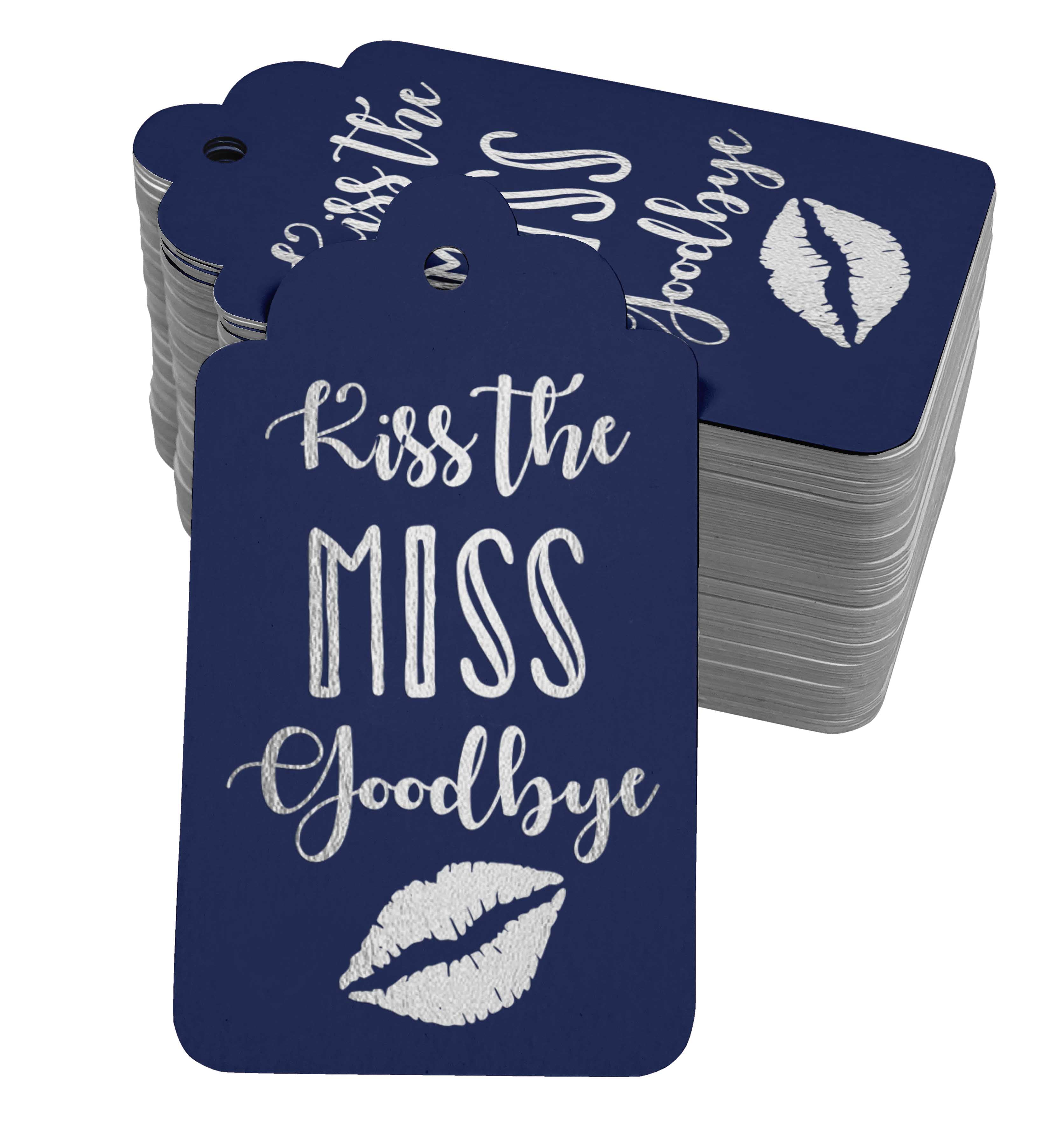 Inkdotpot Silver Foil Paper Hang Tags Kiss The Miss Goodbye Bridal ...