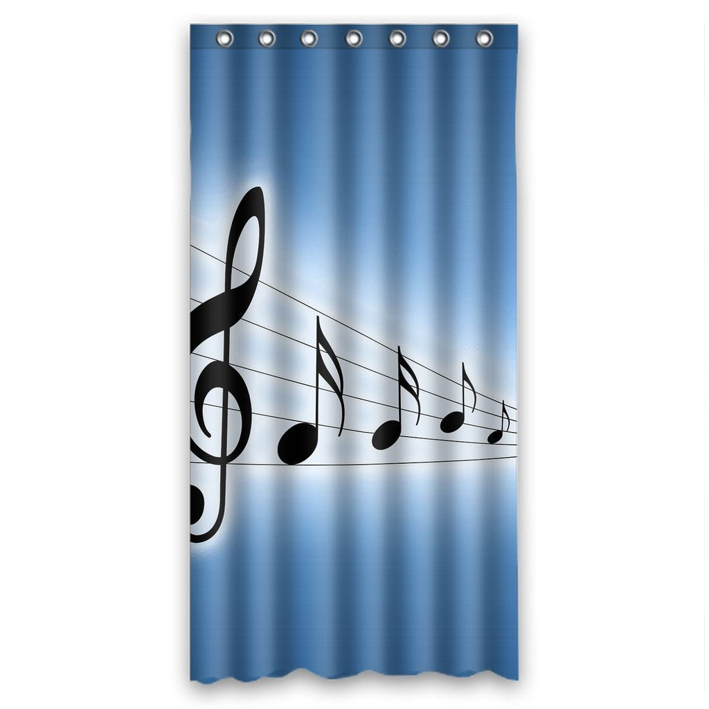 Gckg Lovely Melody Music Notes Waterproof Polyester Shower Curtain