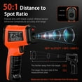 50:1 Infrared Thermometer Gun -58°F to 2732°F with K-Type Probe, High ...