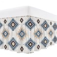Blue Beige Bed Skirt California King Size 18 Inch Drop, Aztec Ethnic ...