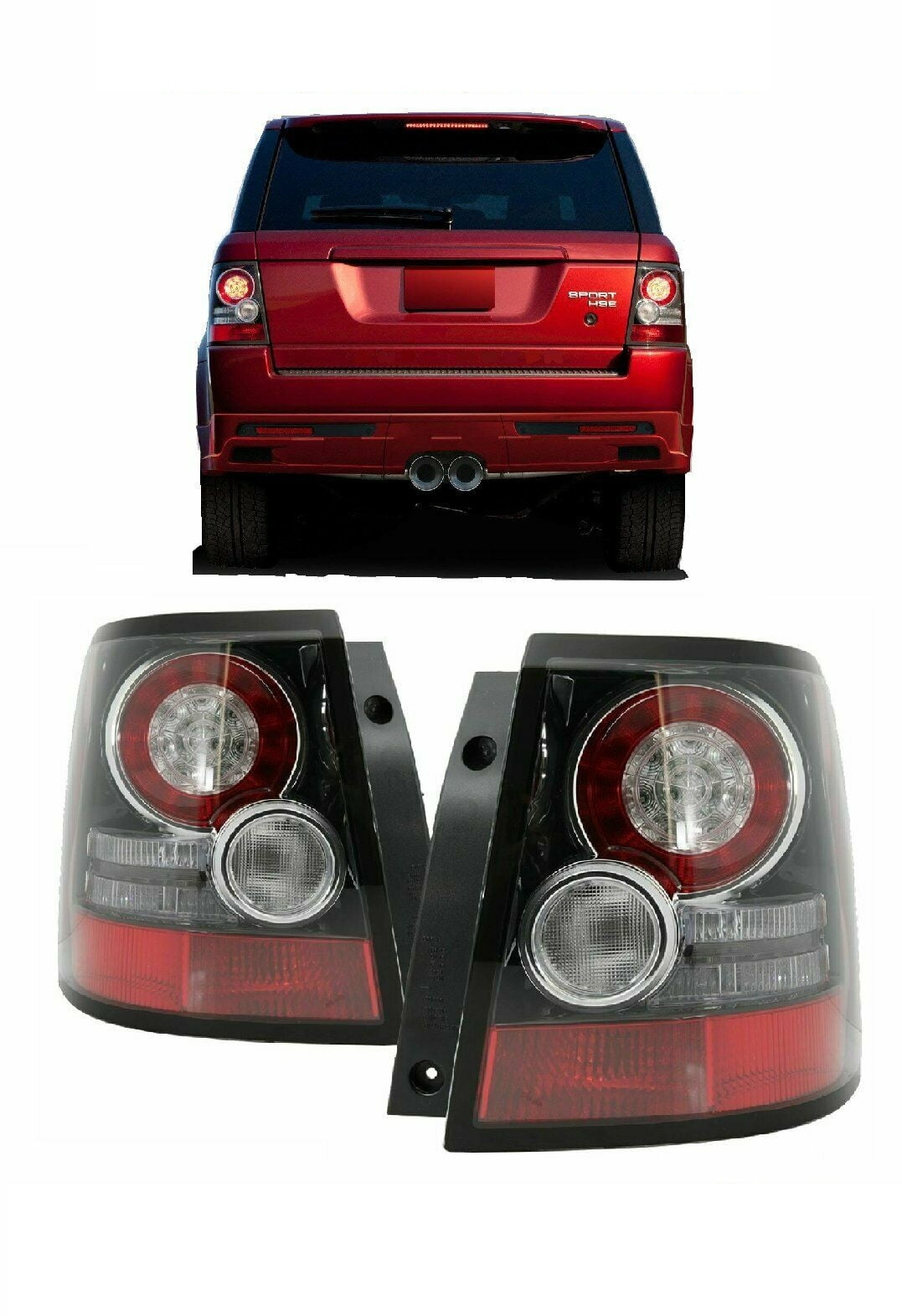 For Range Rover Sport 2005-2013 L320 LED Tail Light Black Land Rover ...