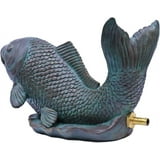 Elegant Verdigris Koi Decorative Pond Statuary Fountain Spitter ...
