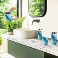 Bathroom Accessory Set 6 Piece with Blue silver creative abstract hand ...