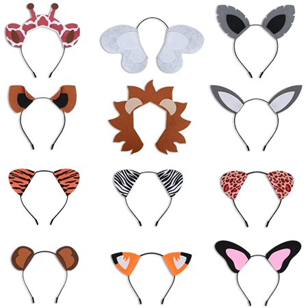12 PCS Forest Zoo Animal Headbands-Kids Adults Jungle Safari Theme ...