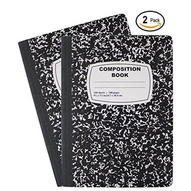 Oxford Composition Book, 9-3/4 x 7-1/2, Wide Rule, Black Marble, 100 ...