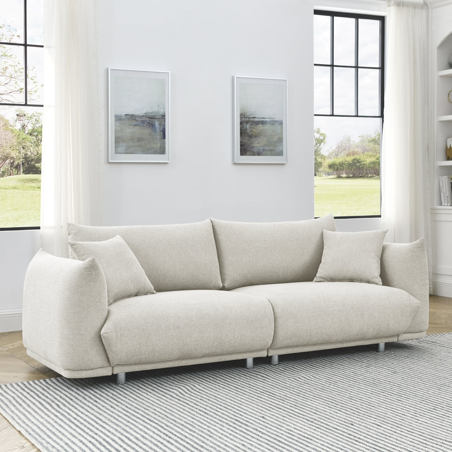 "Holaki Comfy 90.5"" Large 3-Seat Soft Sofa, Aesthetic Big Comfortable ...