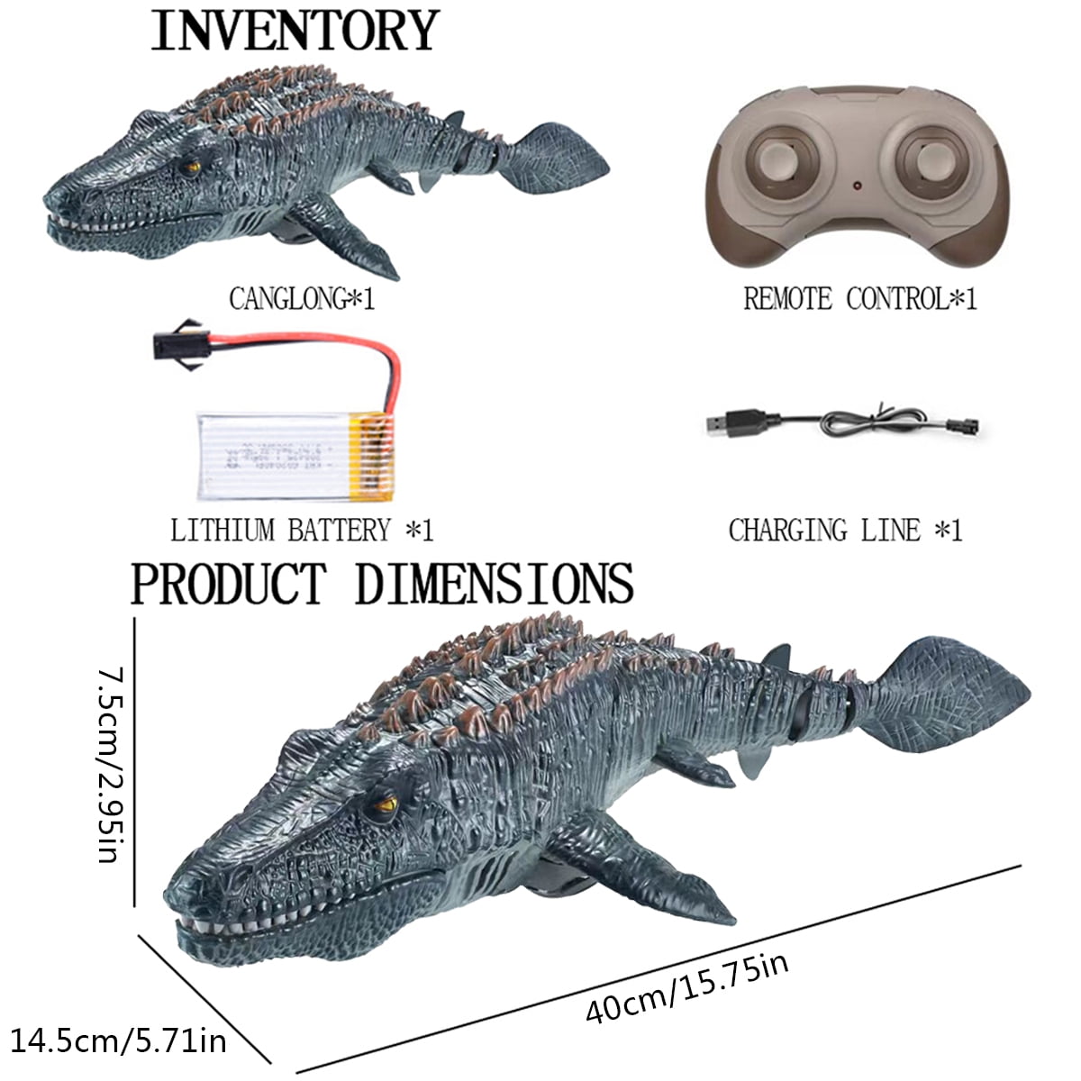 Buy Fyeme RC Mosasaurus Toy, Dinosaur Toys for Kids, Electric Animal ...