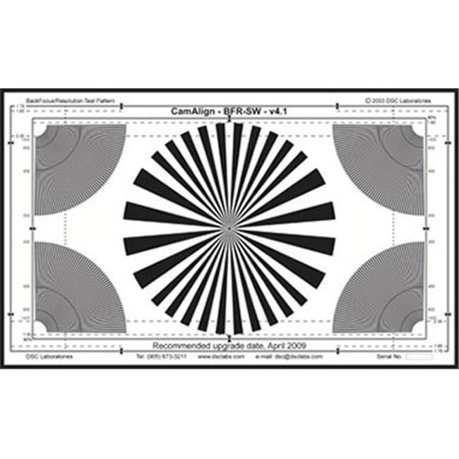 DSC Laboratories DSCL-SW12-BFR 21.3 x 13 in. Back Focus Test Chart with ...