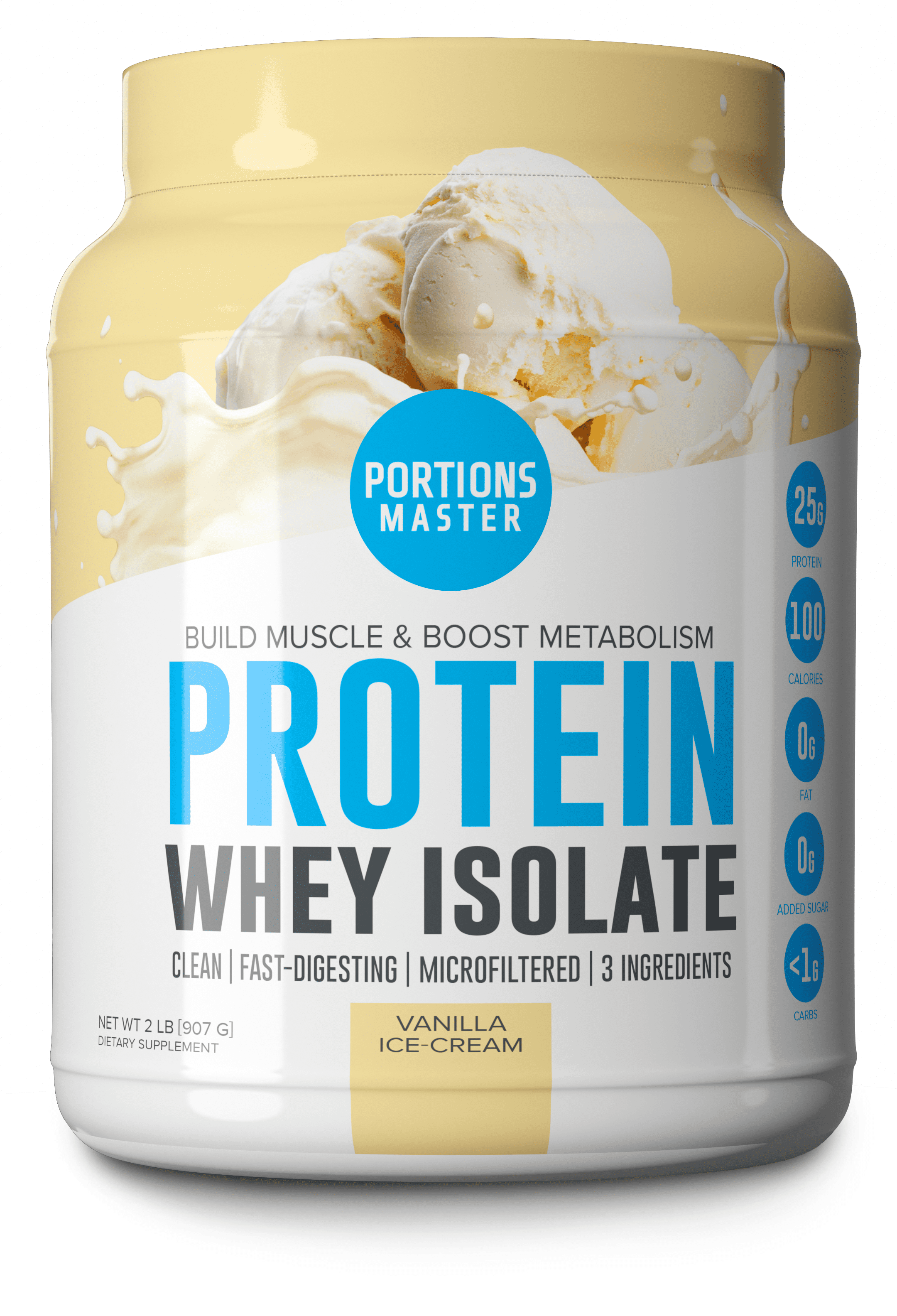 Portions Master Whey Protein Powder - Vanilla - 2 lbs - Walmart.com