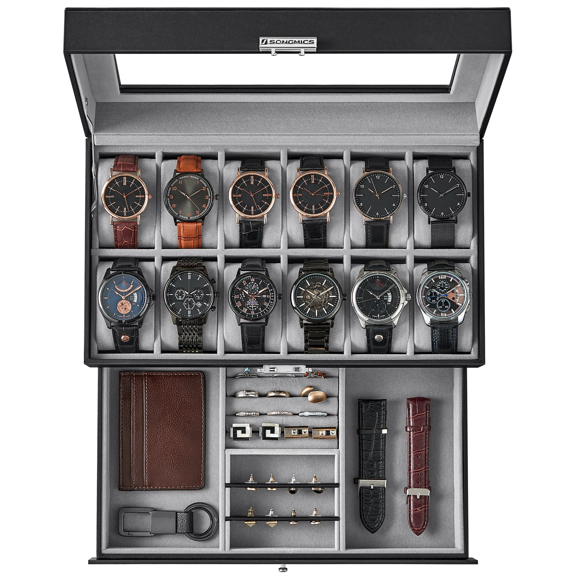 Click here for Songmics Elegant 12-Slot Watch Box  Lockable Case... prices