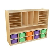 Wood Designs Letter Storage Unit 12 Compartment Cubby with Trays ...