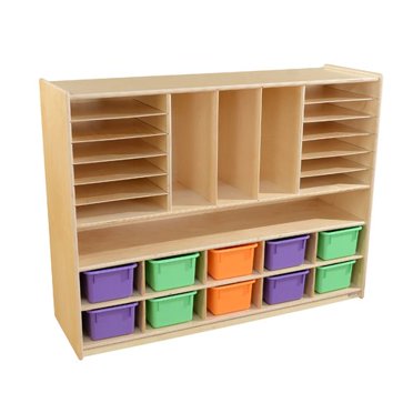 Wood Designs Letter Storage Unit 12 Compartment Cubby with Trays ...