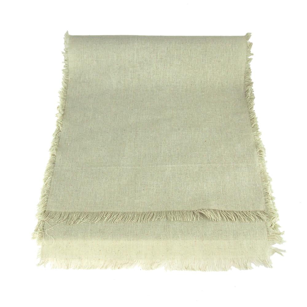 Natural Linen Table Runner Fringed-edge, 12-1/2-Inch, 10-Feet - Walmart.com