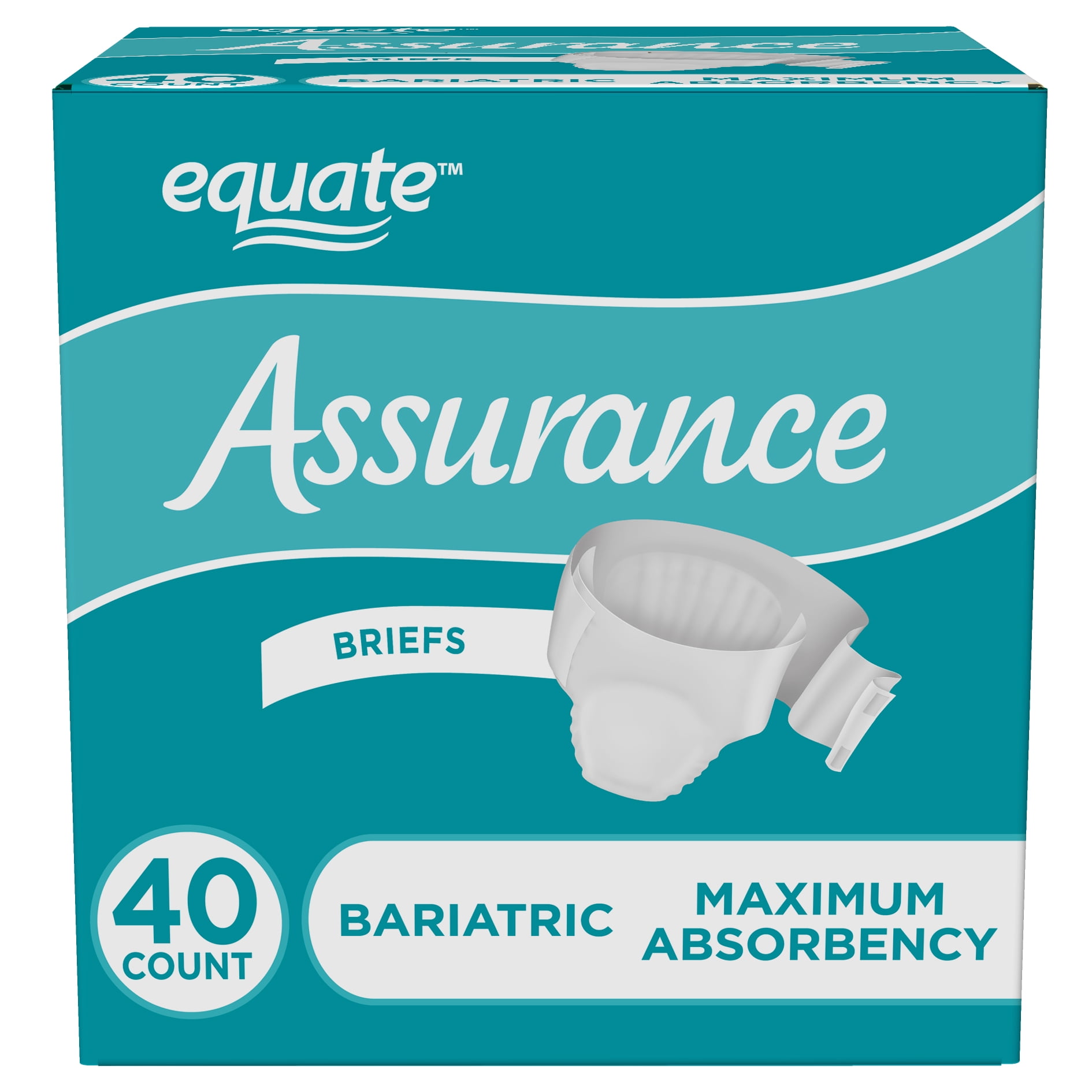 Assurance Unisex Maximum Incontinence Briefs with Tabs, Bariatric 40 ...