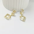 Fashion Cat Eye Stone Earrings Overlapping Square Diamond Full Diamond ...